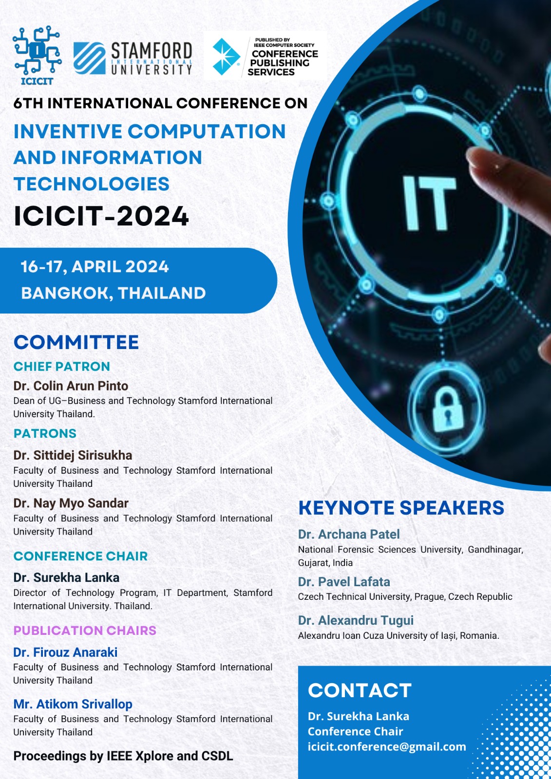 BSC-IT program is organizing IEEE International Conference | STIU ...